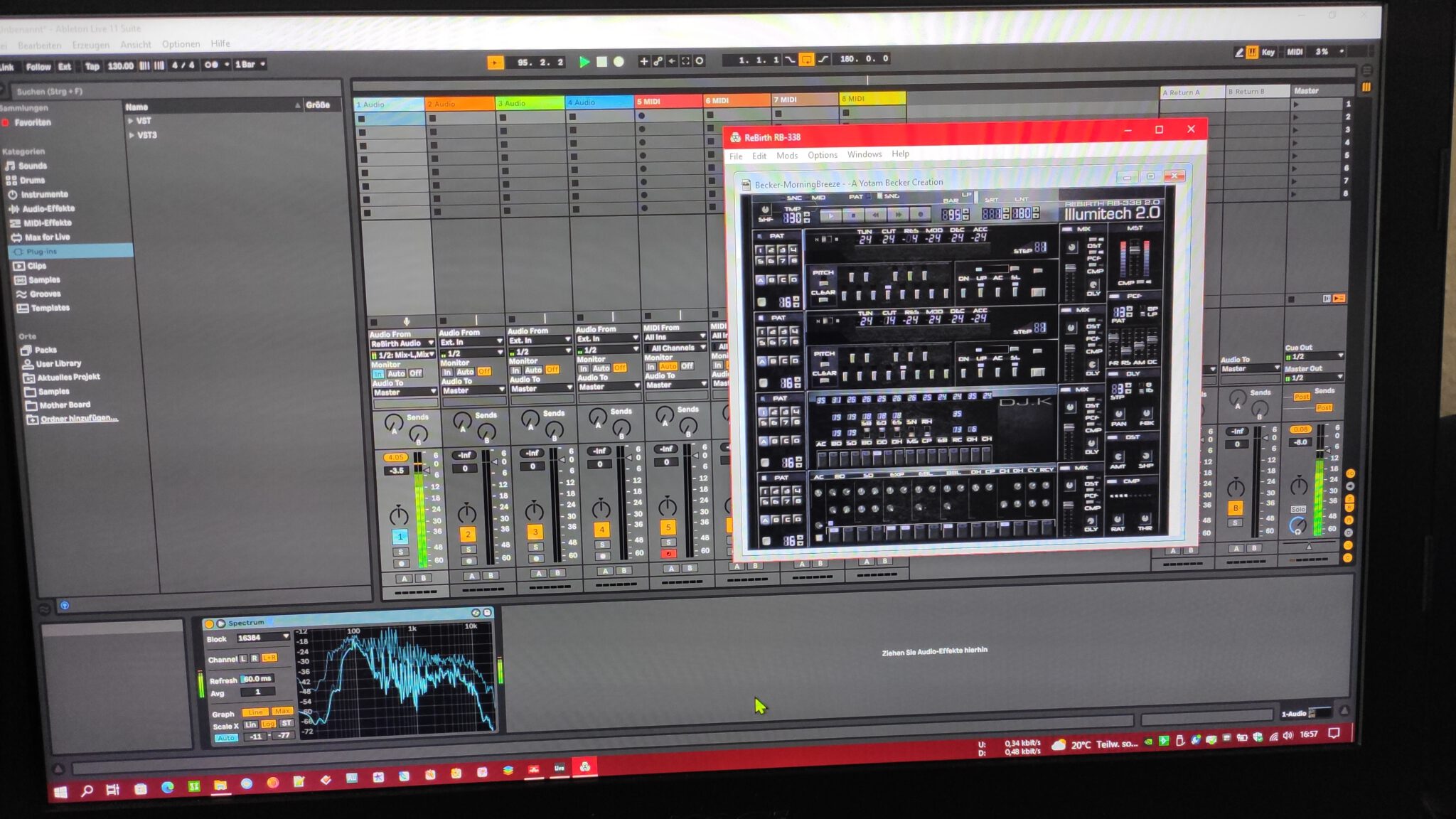 Retro Musik mit ReBirth 338 und Rewire auf Windows 10 x64 und Ableton ...